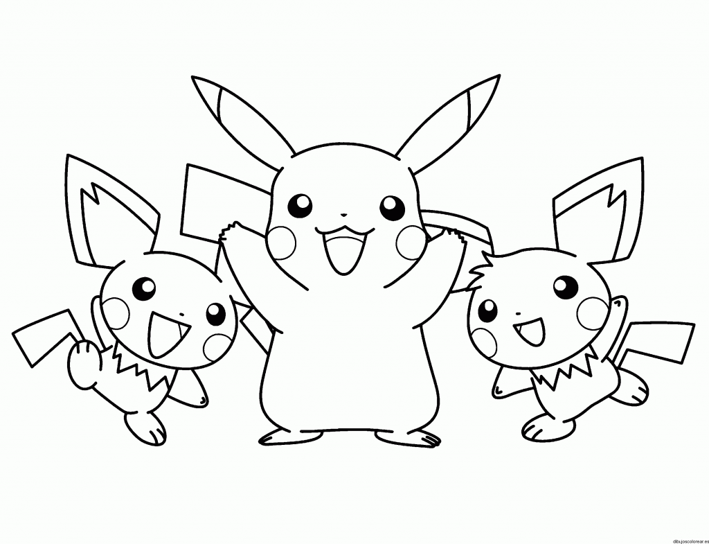 Dibujo de Picachu con sus amigos